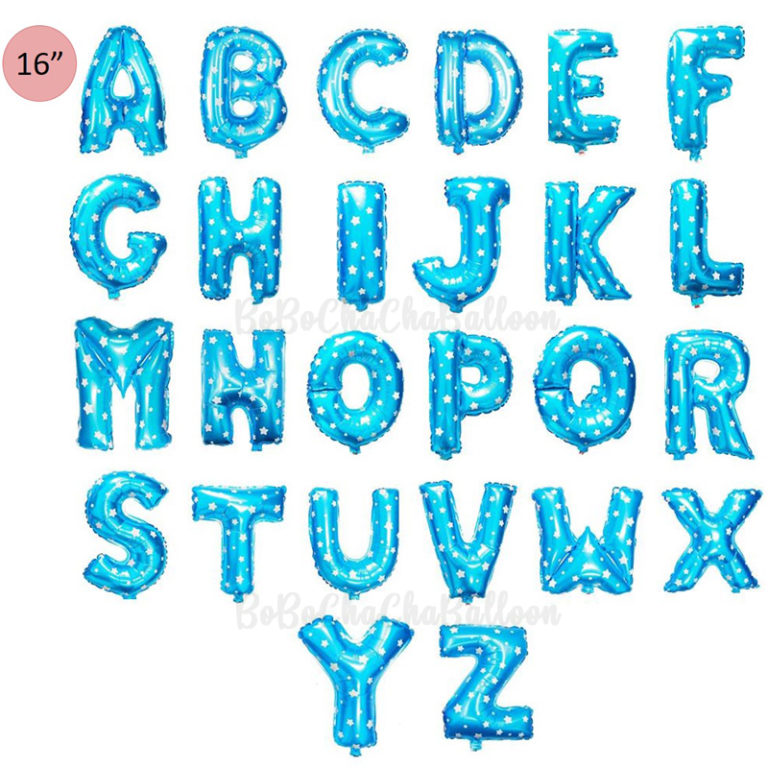 16 inch Letter Balloons – Blue Starry Night - Customised Helium Balloon ...