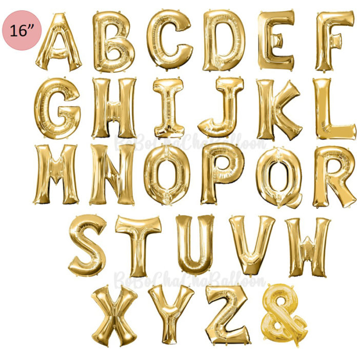 16 inch Letter Balloons – Shiny Gold - Customised Helium Balloon ...