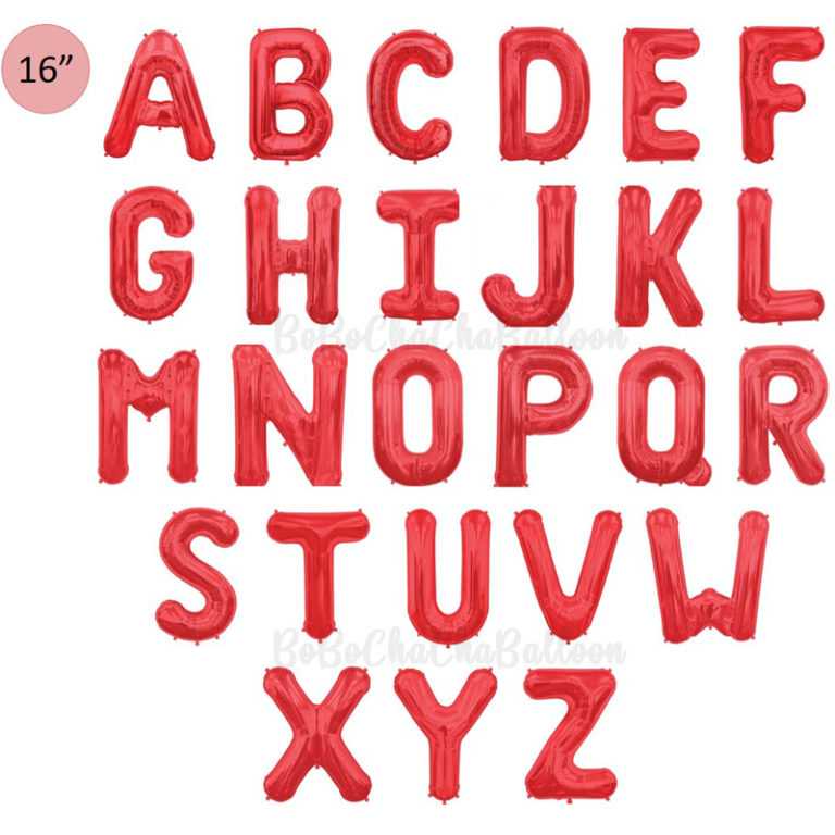 16 inch Letter Balloons – Red - Customised Helium Balloon Delivery ...