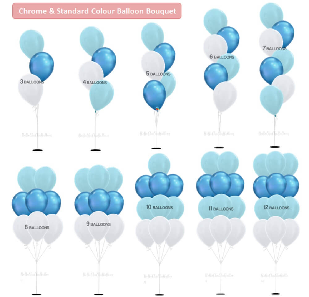 in a bouquet - Chrome & Standard Balloons | Customised Helium Balloon ...