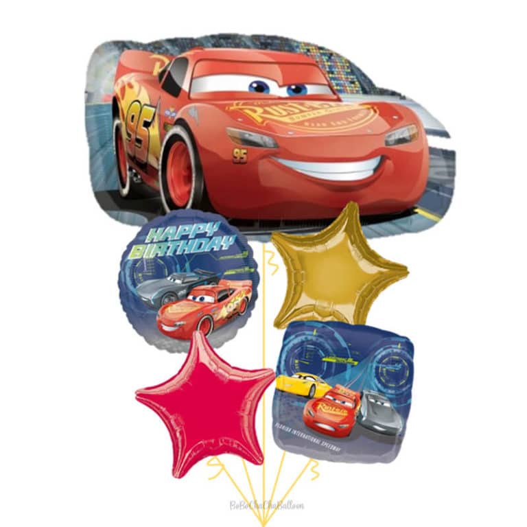 [Cars 3] Cars Lightning McQueen Foil Balloon Bouquet - Customised ...