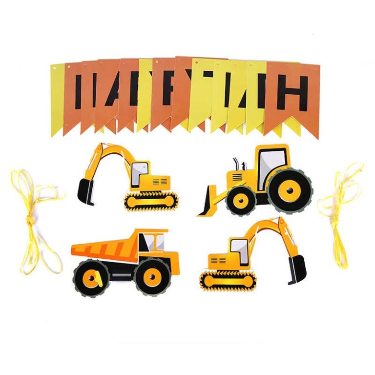 Happy Birthday Banner – Construction Truck Themed (Design 1 ...