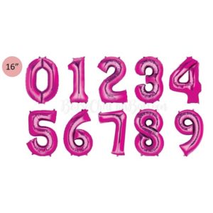 16 inch Number Balloons – Hot Pink - Customised Helium Balloon Delivery ...