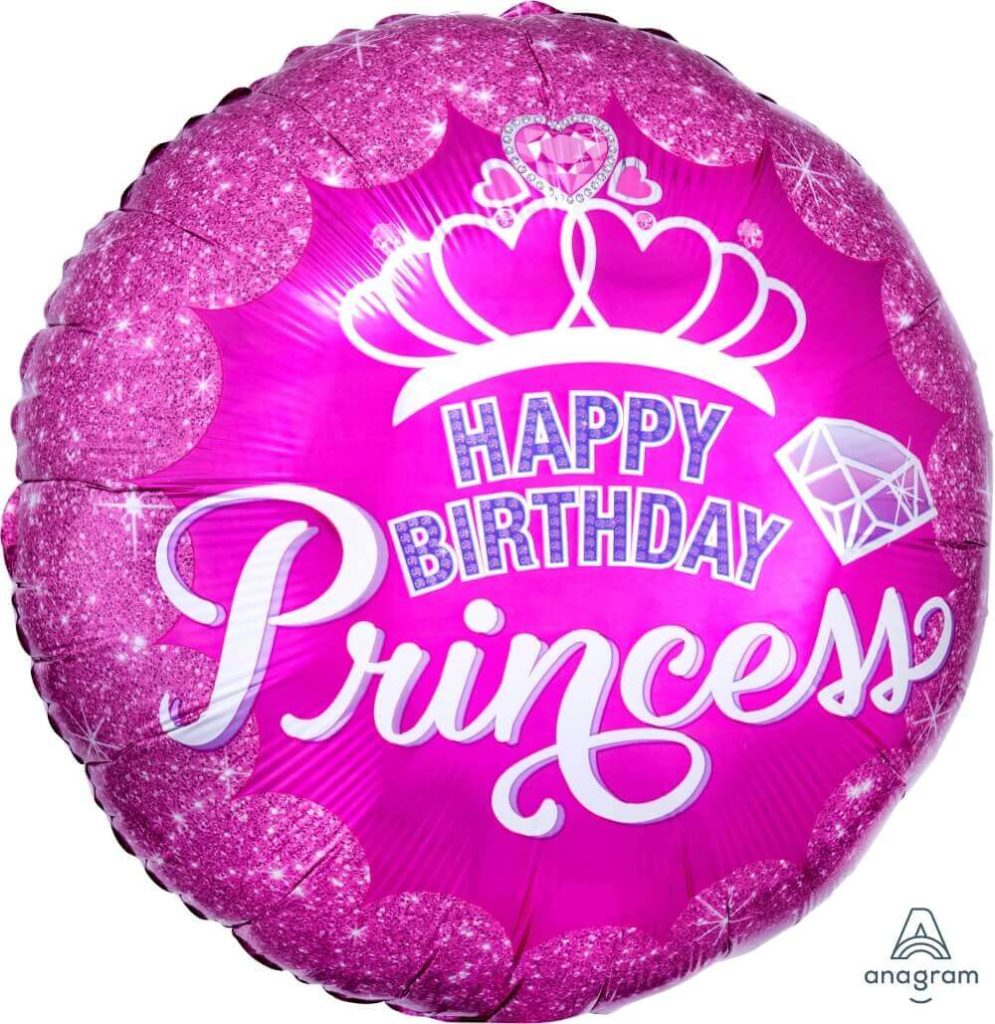 [Birthday] 18inch HAPPY BIRTHDAY Princess Crown & Gem Foil Balloon ...