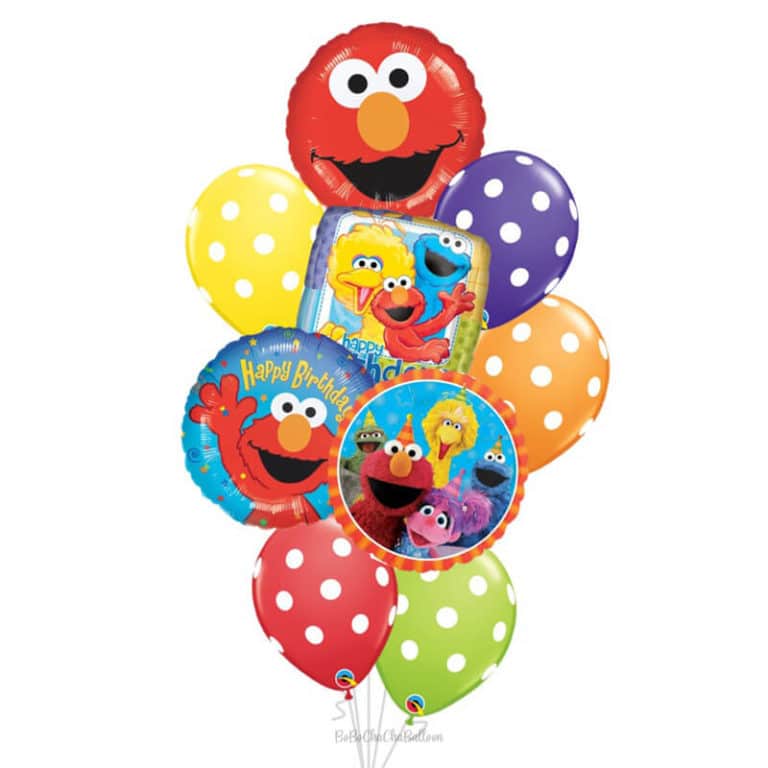 [Sesame Street] Sesame Street Elmo Giant Mixed Balloon Bouquet (9pcs ...