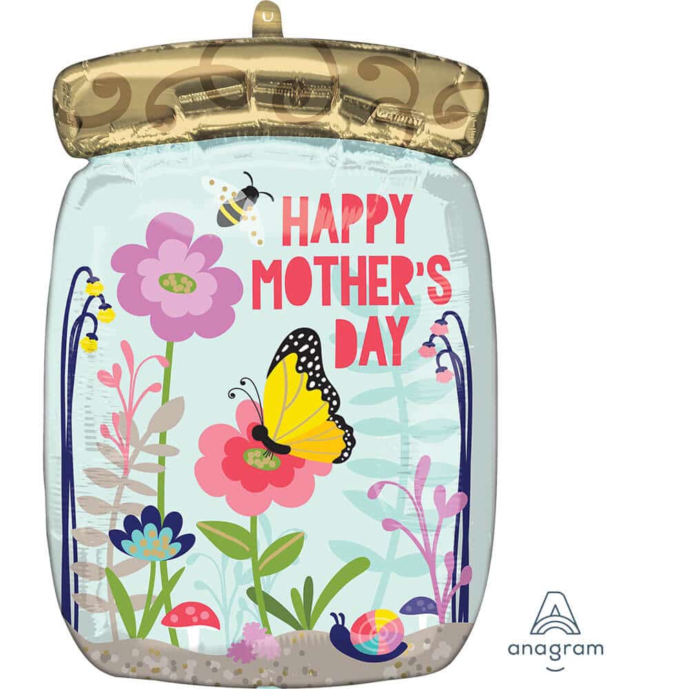 17inch Happy Mother's Day Mason Jar Foil Balloon | Customised Helium ...