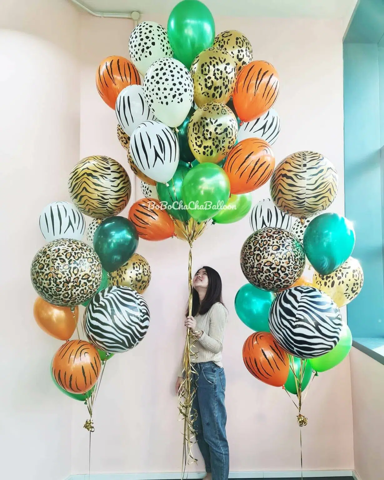 Mixed Chrome & Confetti Balloon Bouquet - With 36" Jumbo Personalised ...