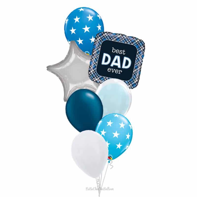 Fathers Day Grid Mixed Balloons Bouquet 7pcs Customised Helium