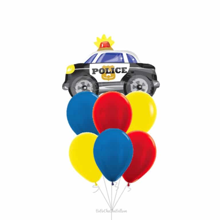 [Transportation] Police Car Balloon Bouquet (7pcs) - Customised Helium ...
