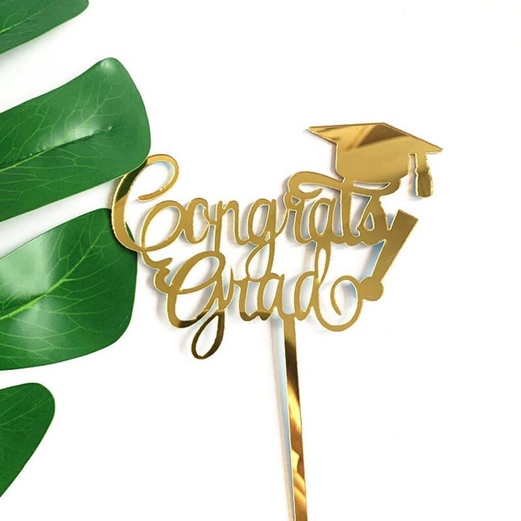 Congrats Grad Cake Topper - Gold - Customised Helium Balloon Delivery ...