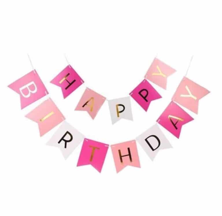 Happy Birthday Banner – Pink Combination Theme - Customised Helium ...