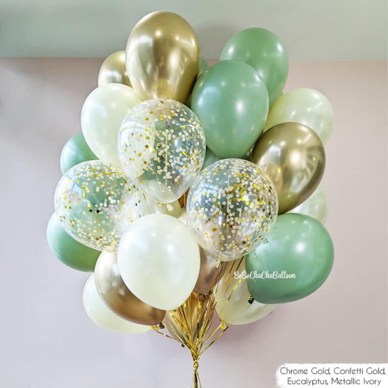 [Helium Balloon Bundle] - Eucalyptus - Customised Helium Balloon ...