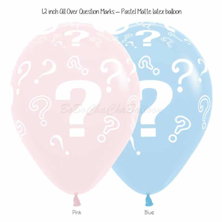 12inch All Over Question Marks Latex Balloon - Assortment (Helium ...