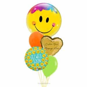 [Get Well Soon] Bright Smiley Face Get Well Emoji Mixed Bubble Balloon ...
