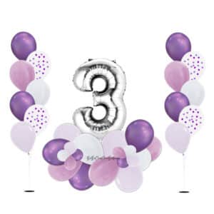 Chrome & Confetti Balloon Garland – Single Number - Customised Helium ...