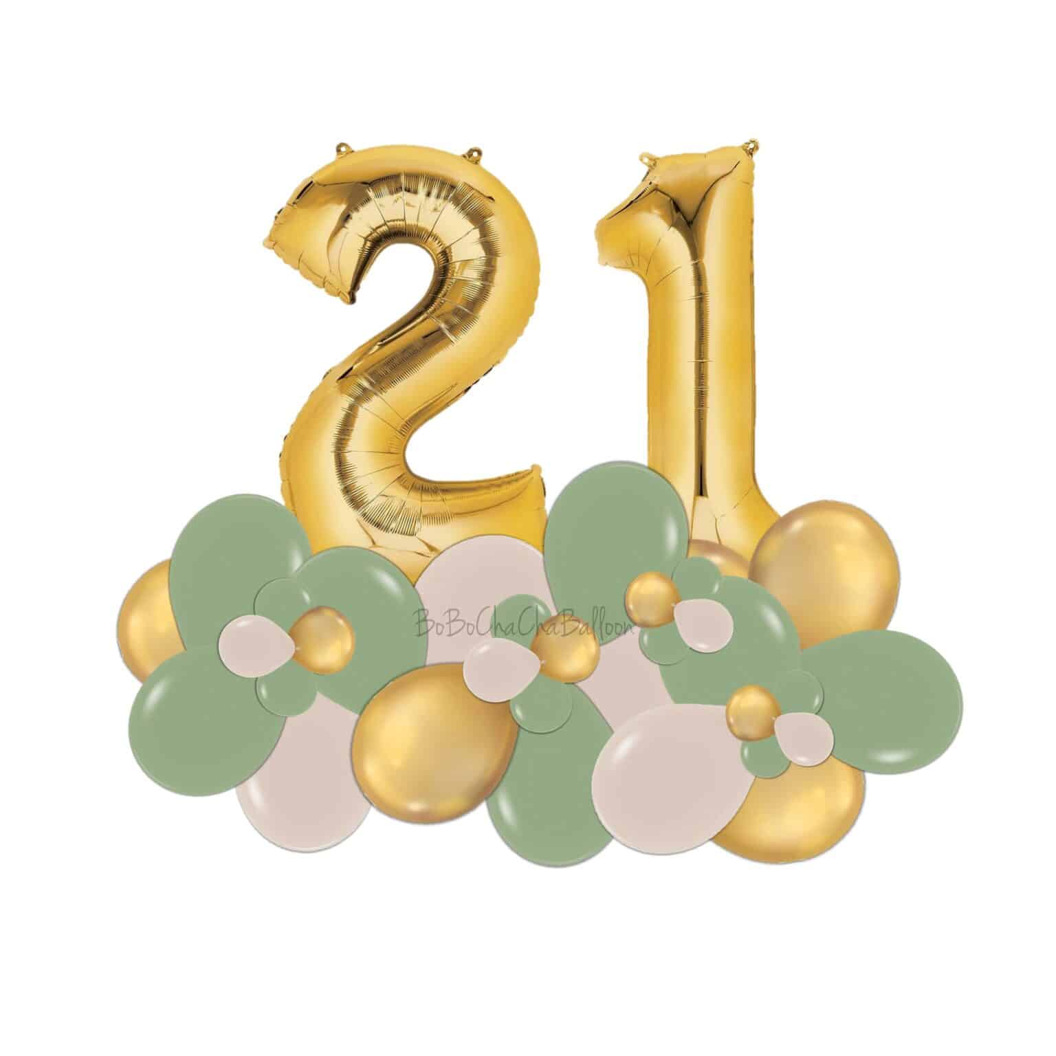 Number Balloon Stand - Double Number - Customised Helium Balloon ...