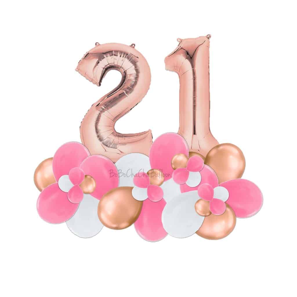 Number Balloon Stand - Double Number - Customised Helium Balloon ...