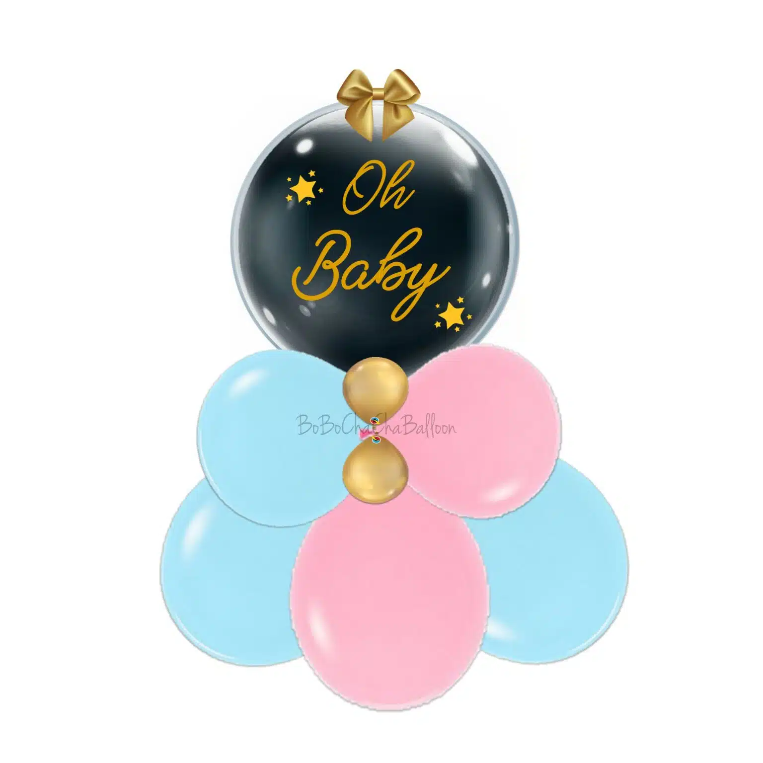 Gender Reveal - Surprise Pop & Reveal Balloon Stand - Customised Helium ...