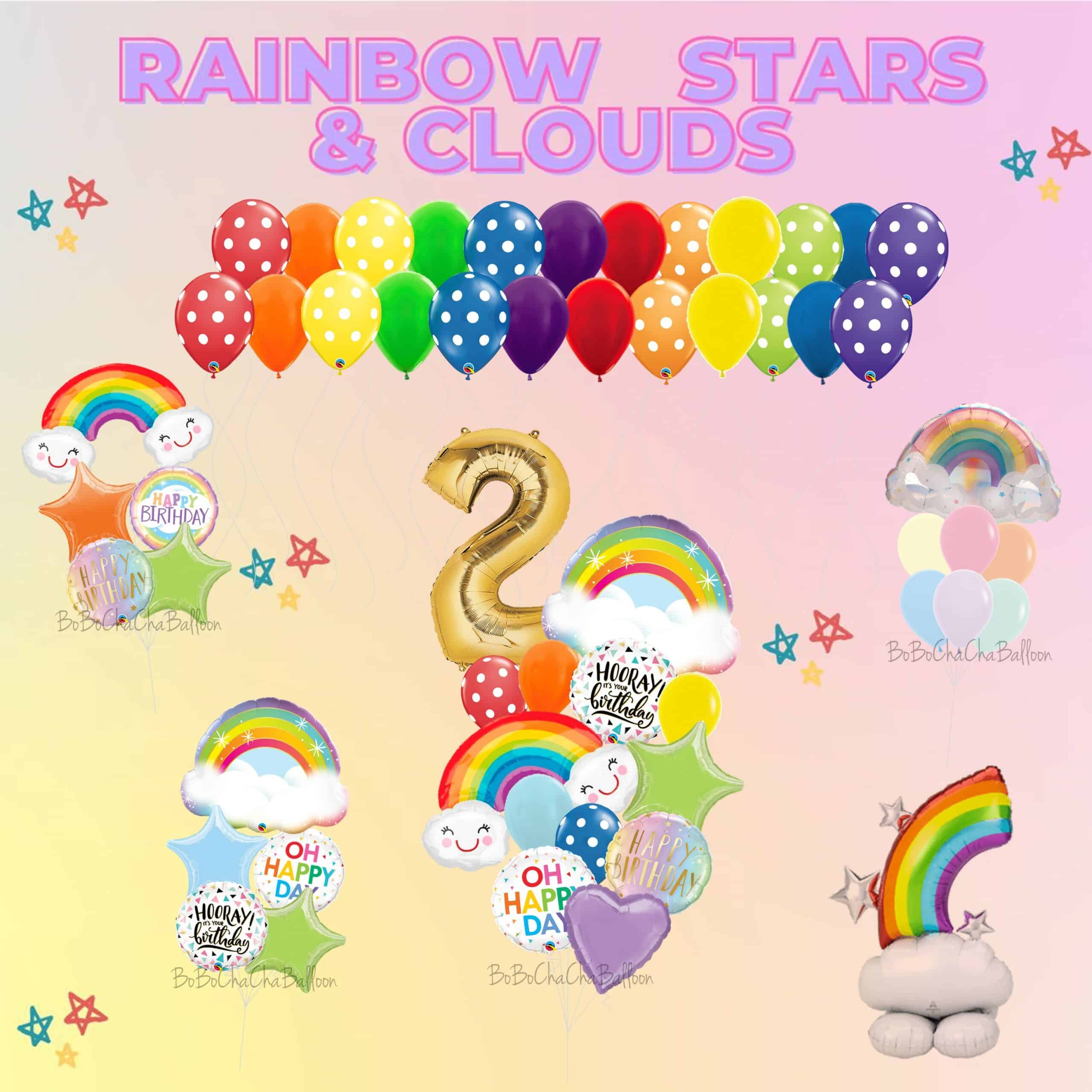 Rainbow Stars and Clouds Archives - Customised Helium Balloon Delivery ...