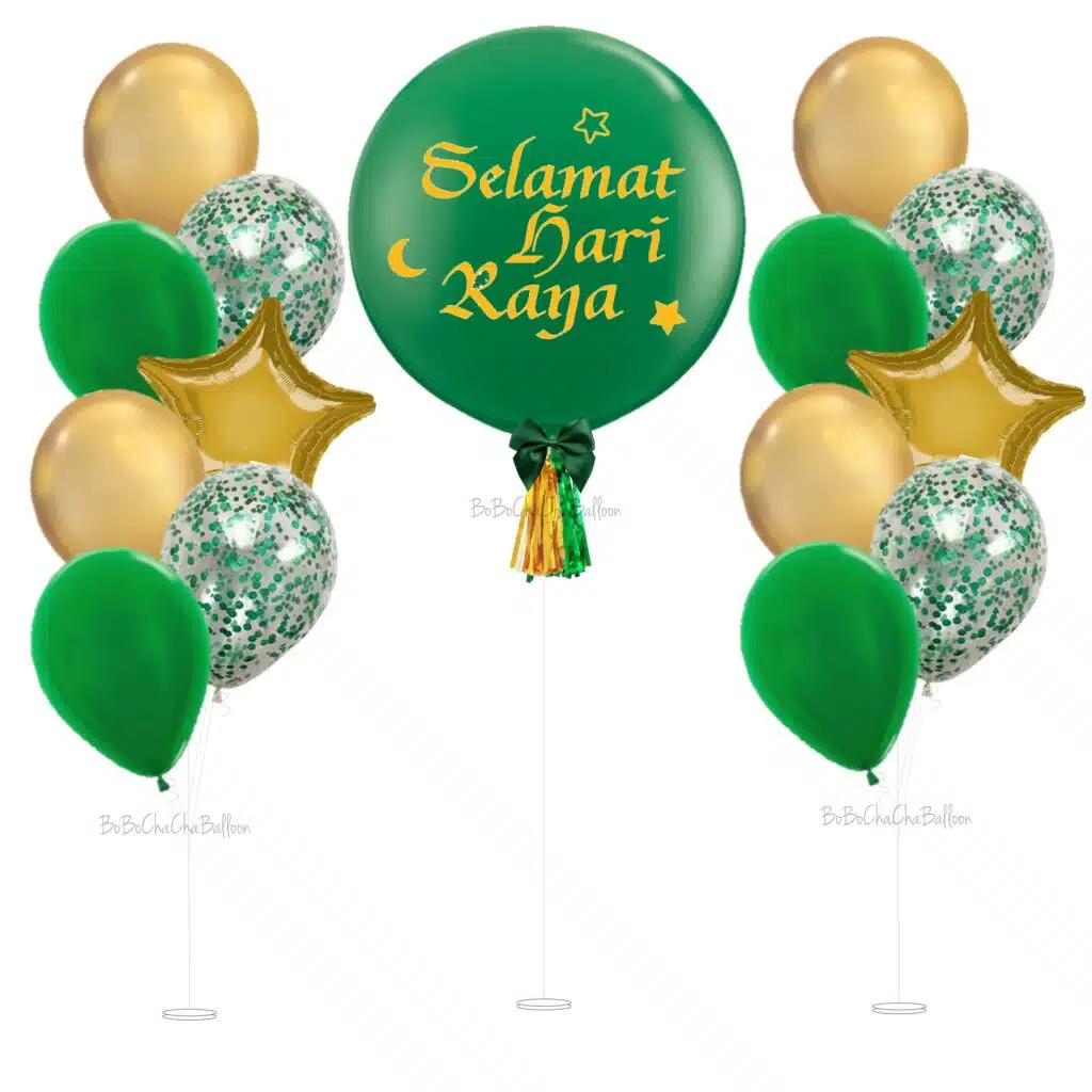 [Selamat Hari Raya]Mixed Chrome & Confetti Balloon Bouquet - With 36 ...