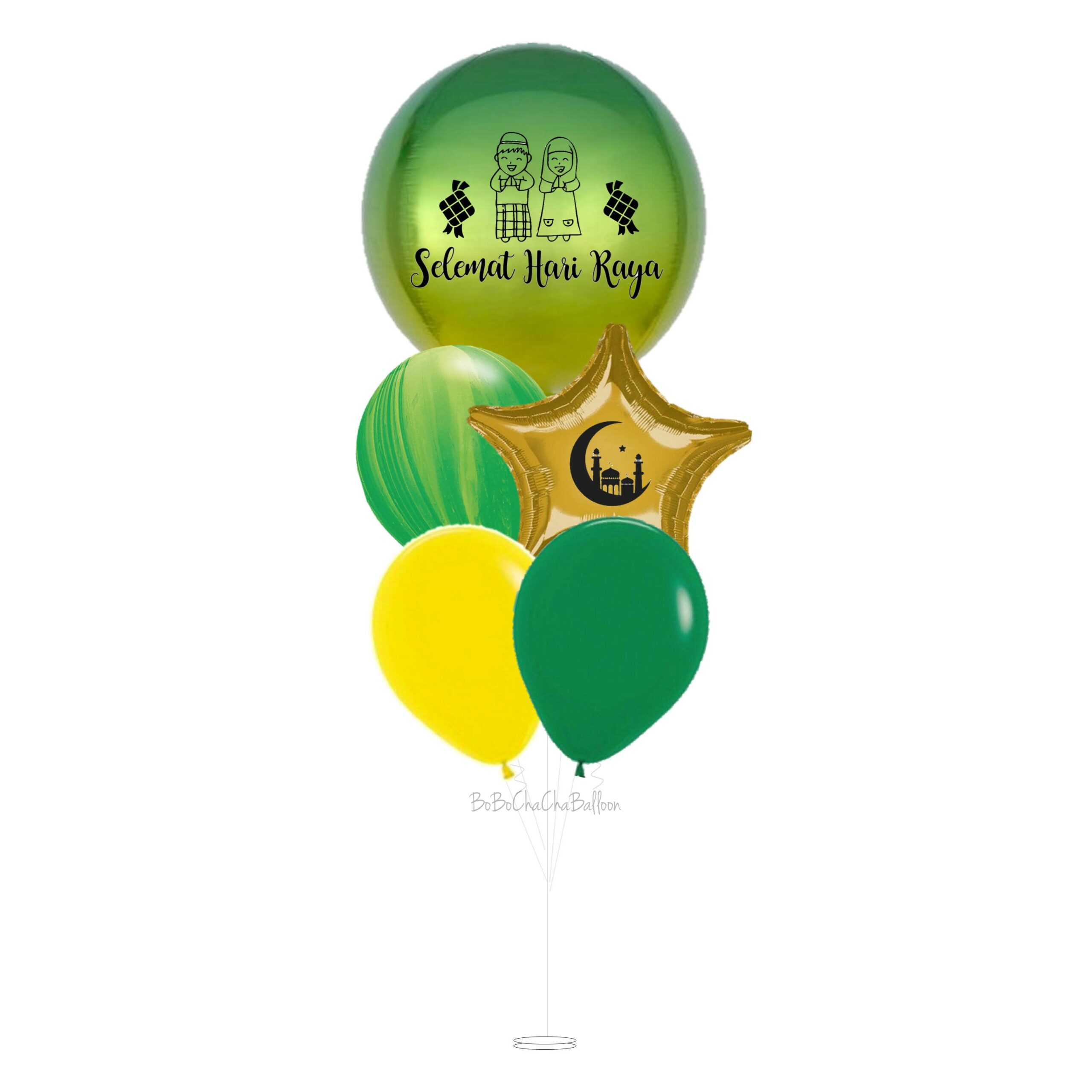 [Selamat Hari Raya] Orbz Mixed Balloon Bouquet (5pcs) - Customised ...
