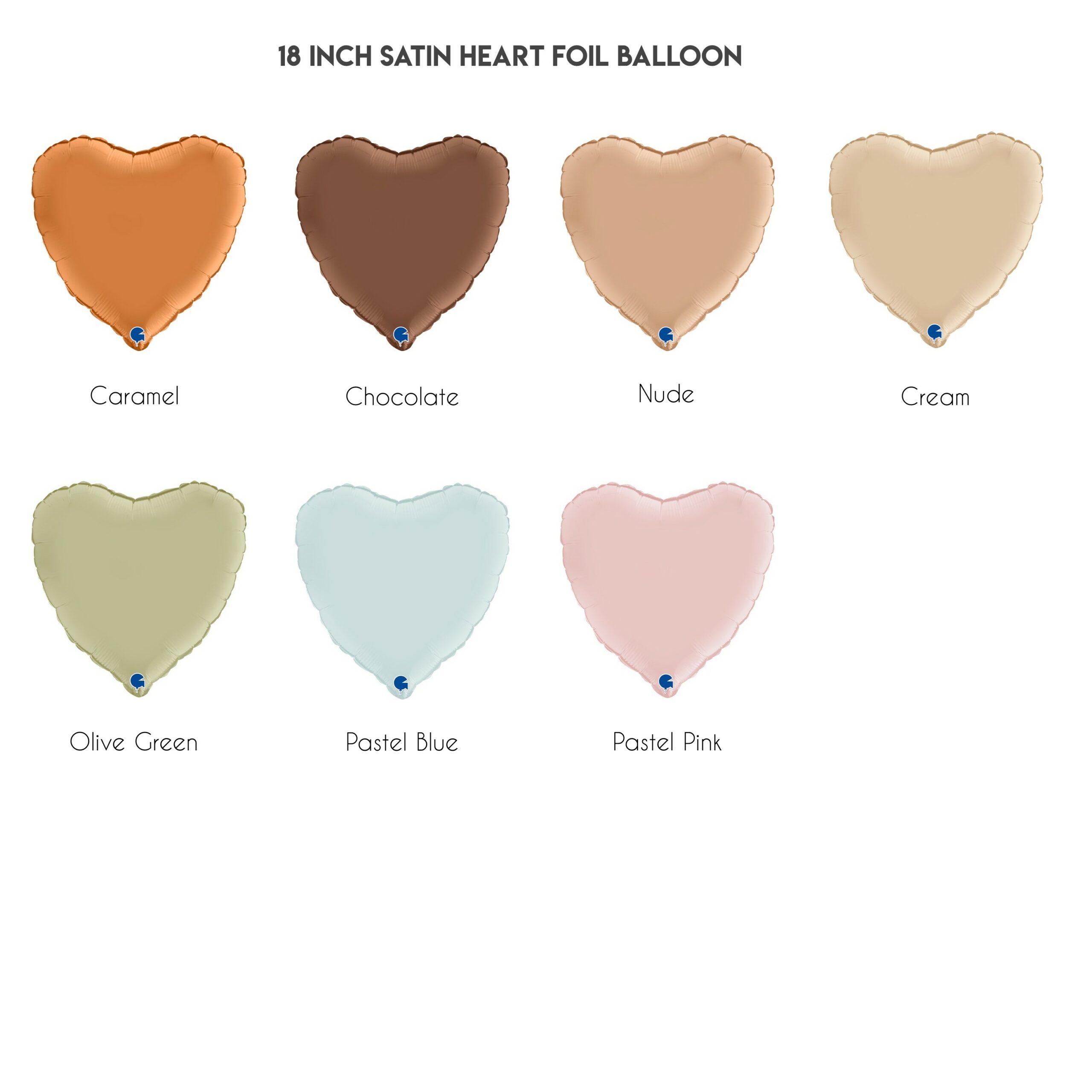 18inch Satin Heart Foil Balloon - Nude - Customised Helium Balloon ...