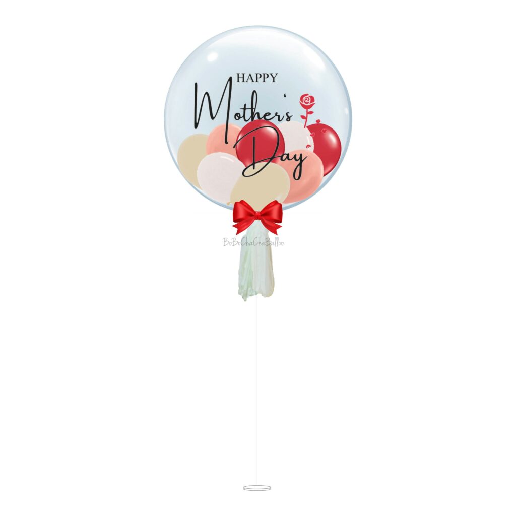 [Mother's Day] 24″ Bubble Balloon - Rose Gold & Ruby Red - Customised ...