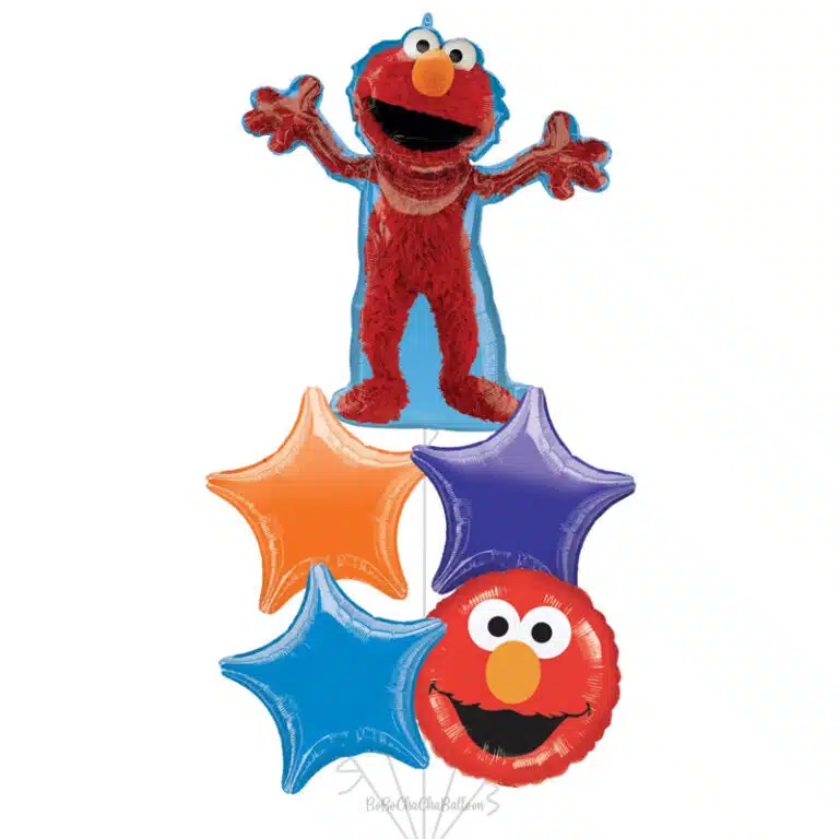 [Sesame Street] Elmo Foil Balloon Bouquet (5pcs) - Customised Helium ...