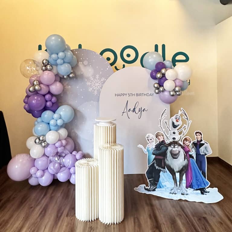 [Balloon Garland Backdrop] Frozen Theme Balloon Setup - Customised ...