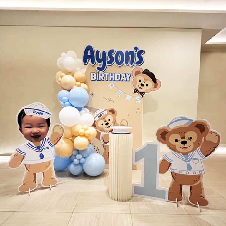 [Balloon Garland Backdrop] Duffy Bear Theme Balloon Setup - Customised ...