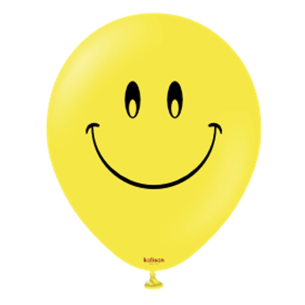12inch Smile Face Latex Balloon (Helium Inflated) - Customised Helium ...