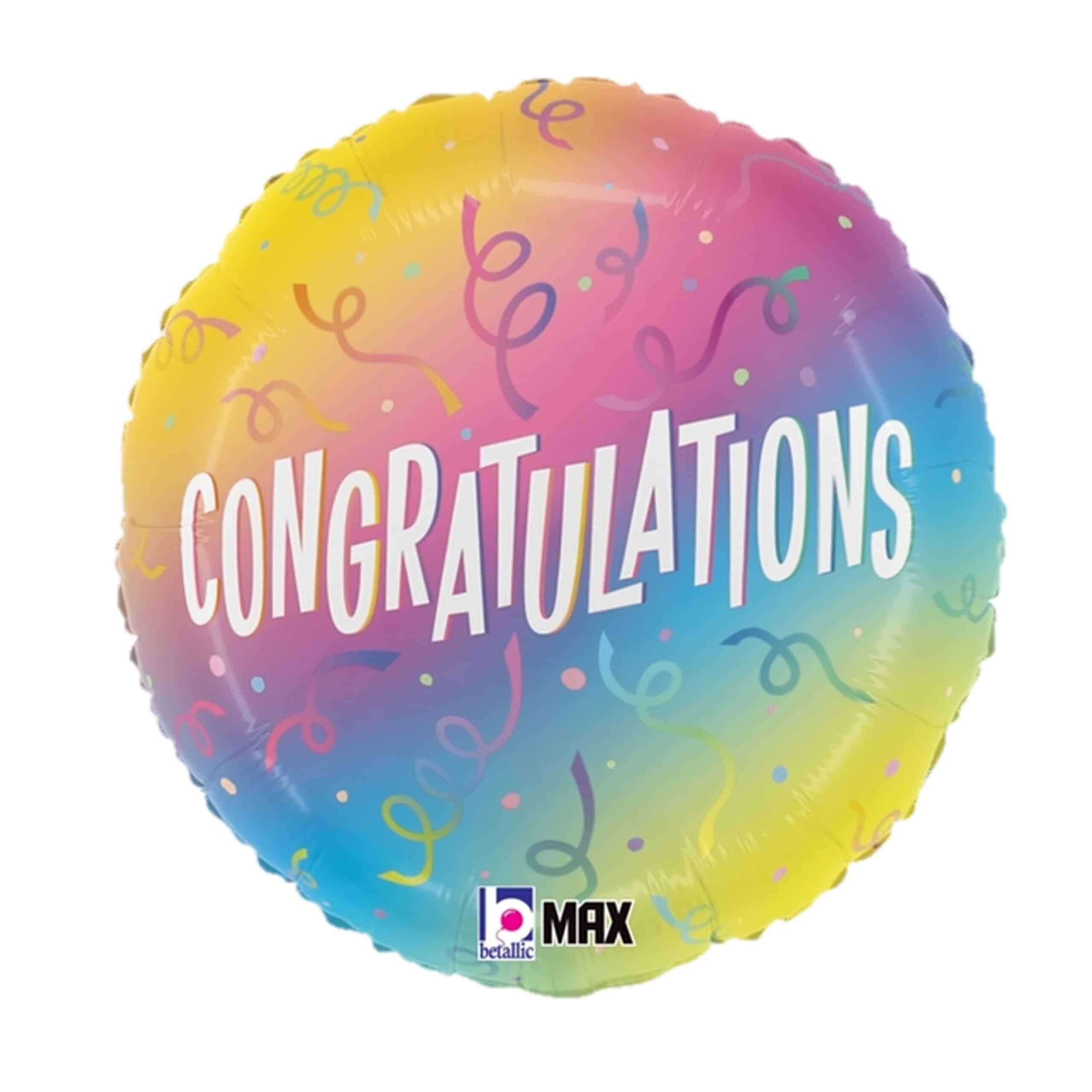 [Well Wishes] 18inch Congratulations Ombre Foil Balloon - Customised ...