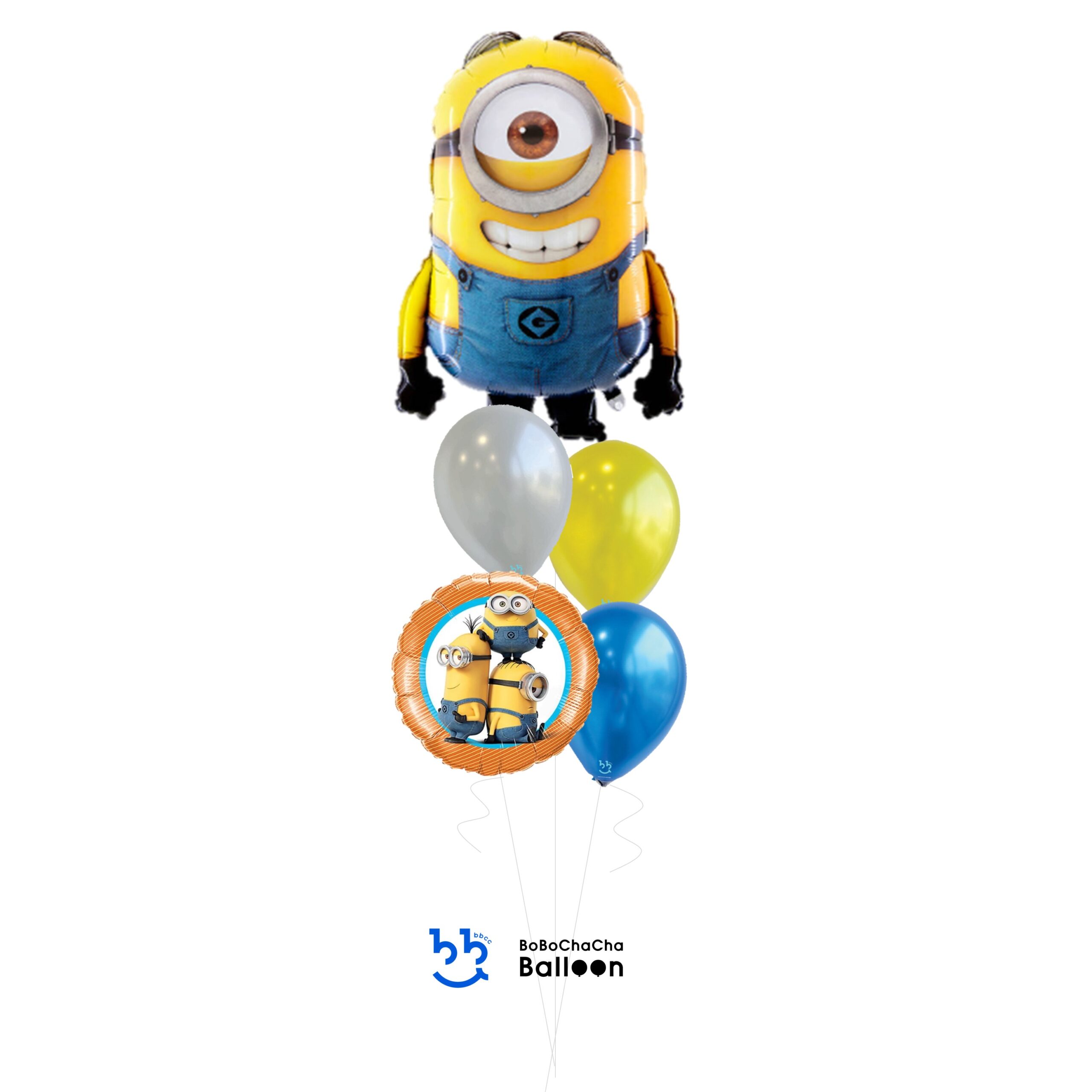 [Minion] Despicable Me Minions Staurt Mixed Foil Balloon Bouquet (5pcs ...