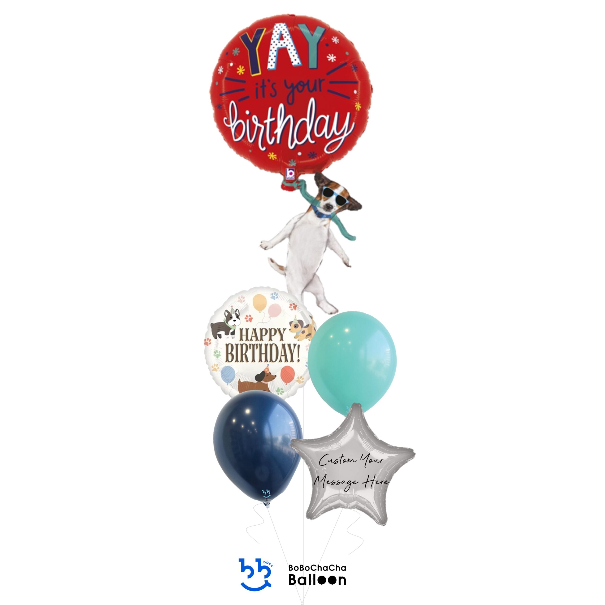 [Animal] Happy Birthday YAY Birthday Dog Balloon Bouquet (5pcs ...